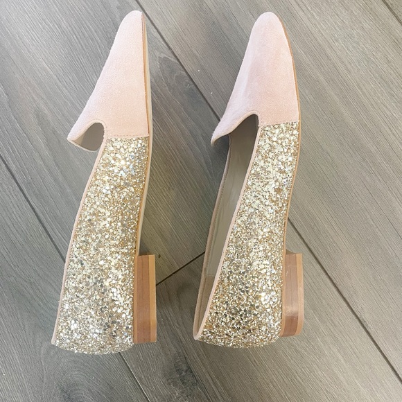 Anaki Paris | Shoes | Anaki Paris Pink Gold Glitter Slip On Loafer ...